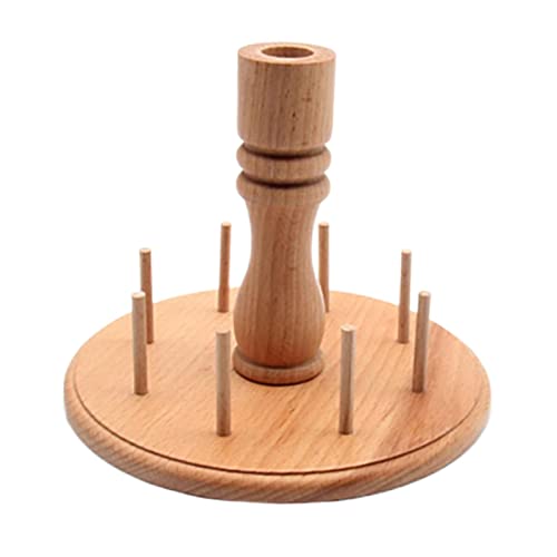 DYNWAVE Wooden 8 Spool Yarn Holder Thread Rack Crocheting Tool Wool Cord Organizer Storage Knitting Embroidery Tangling Yarn Dispenser Accessories