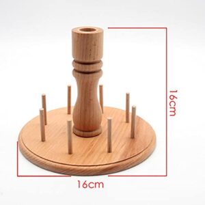 DYNWAVE Wooden 8 Spool Yarn Holder Thread Rack Crocheting Tool Wool Cord Organizer Storage Knitting Embroidery Tangling Yarn Dispenser Accessories