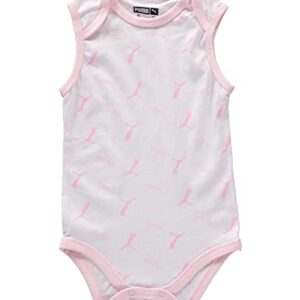 PUMA Baby Girls' Short Sleeve 5-Pack Bodysuit (12 Months, Chalk Pink)