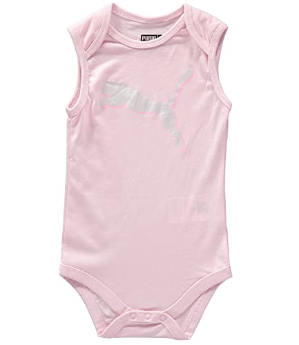 PUMA Baby Girls' Short Sleeve 5-Pack Bodysuit (12 Months, Chalk Pink)