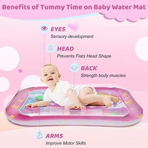 Inflatable Tummy Time Mat, Baby Girl Toys for 3 6 9 Months Infant Sensory Development, Tummy Time Toys for Baby Girl Gifts, Great Gift Idea for Newborns