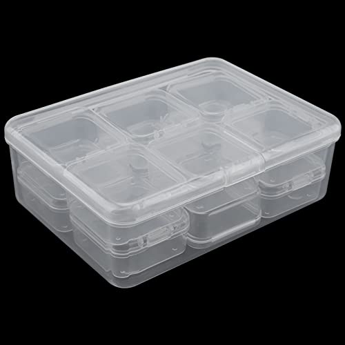 12 Pack Small Plastic Beads Storage Containers Box, Clear Bead Organizer Case with Snap-Tight Closure Hinged Lid for Storage Small Items, Beads, Crafts, Jewelry, Hardware (2.17 x 2.17 x 0.79 in)