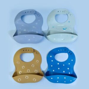 JTJMJTJ Cute Adjustable Silicone Baby Bibs BPA Free for Babies & Toddlers, Waterproof, Soft, Unisex, Feeding Bibs (Brown,Bear)