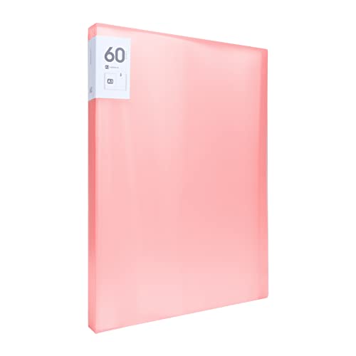 MEGREZ A3 Diamond Painting Storage Book, Large Portfolio Folder for Artwork, Report Sheet, Art Painting Storage Book with 60 Pockets Clear Sleeves, Pink