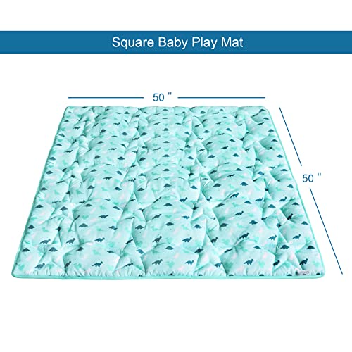 SPRINGSPIRIT Baby Play Mat for Boys Girls, 50'' x 50'' Play Mat for LIAMST and TODALE Baby Playpen, One-Piece Crawling Play Mat for Baby, Non Slip Playmat for Babies, Toddlers, Dinosaur