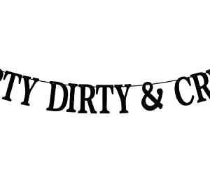 Black Glitter Thirty Dirty & Crying Banner, Death to My Youth/Dirty Thirty/Talk Thirty to Me, Rip Twenties 30th Birthday Party Decorations