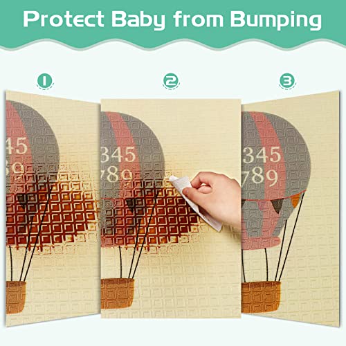 LFCREATOR Baby Play Mat,79" x 71" Extra Large Play Mat for Baby,Anti Slip Non Toxic Infant Play Mat ，Waterproof Reversible Playmat with Fabric Covering Edge,CAR