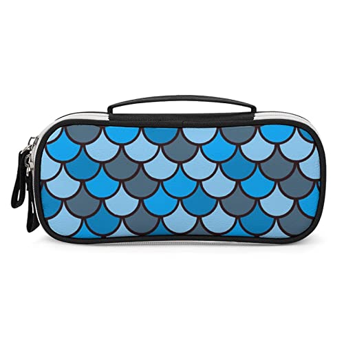 Mermaid Fish Scale PU Leather Pencil Pen Case Organizer Travel Makeup Handbag Portable Stationery Bag