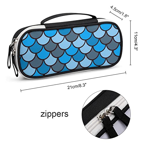 Mermaid Fish Scale PU Leather Pencil Pen Case Organizer Travel Makeup Handbag Portable Stationery Bag