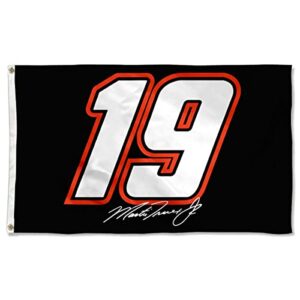 bayyon checkered flag martin truex jr #19 flag banner 3x5feet for car fans with brass grommets