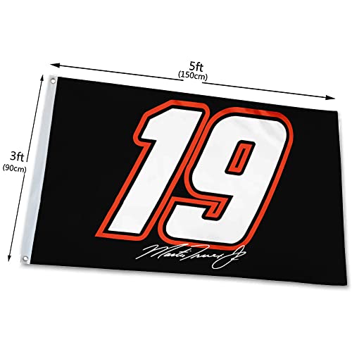 Bayyon Checkered Flag Martin Truex Jr #19 Flag Banner 3x5Feet for Car Fans with Brass Grommets