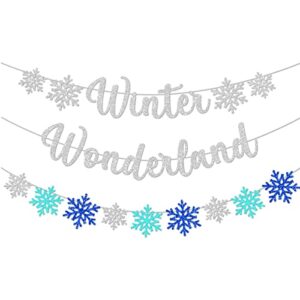 3pcs exquisite winter wonderland banners,snowflake christmas banners photo props banner  for christmas party home decorations