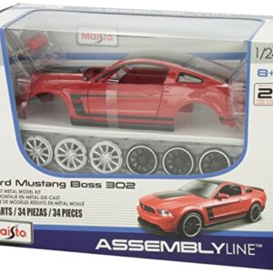 Maisto 1:24 Scale Assembly Line 2012 Ford Mustang Boss 302 Die-Cast Vehicle (Colors May Vary)