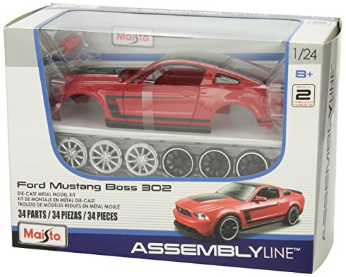 Maisto 1:24 Scale Assembly Line 2012 Ford Mustang Boss 302 Die-Cast Vehicle (Colors May Vary)