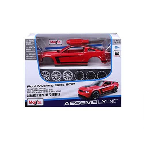 Maisto 1:24 Scale Assembly Line 2012 Ford Mustang Boss 302 Die-Cast Vehicle (Colors May Vary)