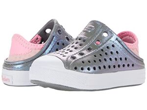 skechers baby girl’s foamies – guzman steps shimmer sweet 86958n (toddler) gray/pink 8 toddler m