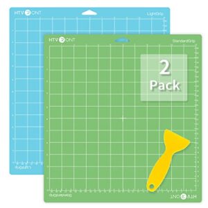 htvront variety cutting mats for cricut, 2 pack cutting mats 12×12 for cricut maker/maker 3/explore 3/air/air 2/one (lightgrip, standardgrip), cutting mats replacement accessories for cricut