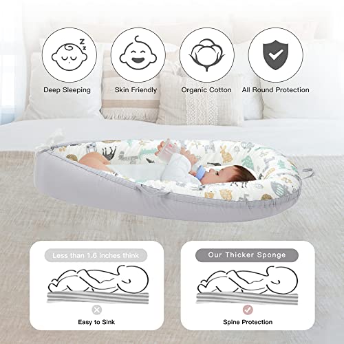 Junoon Baby Lounger 100% Soft Breathable Newborn Lounger Nest for 0-12 Months, Soft Infant Lounger Floor Seat for Lounger, Baby Must Have Essentials Baby Registry Search