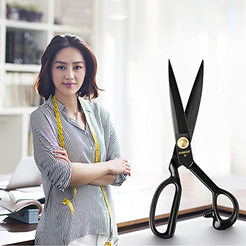 CINKCO 12.0 inch Professional Sewing Scissors Heavy Duty 65Mn Forged Alloy Steel Premium Household Office Shears Ultra Sharp for Thickened Leather Fabric Cutting Dressmaking (Super Large)