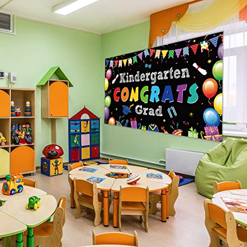 Kindergarten Graduation Party Decorations Backdrop Preschool Graduate Banner for Kids Pre-K Congrats Grad Background Class of 2022 Ceremony Supplies Congratulations Grad School Prom Party Favors