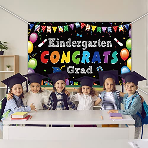 Kindergarten Graduation Party Decorations Backdrop Preschool Graduate Banner for Kids Pre-K Congrats Grad Background Class of 2022 Ceremony Supplies Congratulations Grad School Prom Party Favors