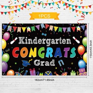 Kindergarten Graduation Party Decorations Backdrop Preschool Graduate Banner for Kids Pre-K Congrats Grad Background Class of 2022 Ceremony Supplies Congratulations Grad School Prom Party Favors