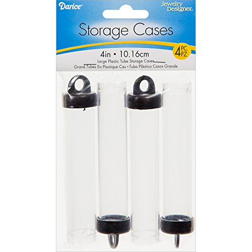 Darice Plastic Storage Tubes 4inX.75in 4/Pkg