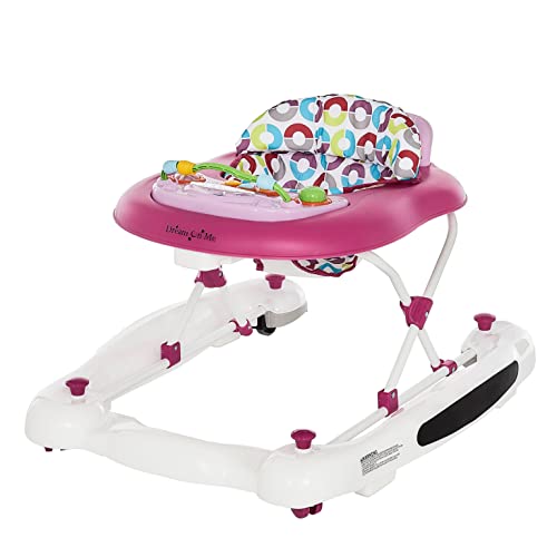 Dream On Me Go-Getter 3-in-1 Activity Baby Walker and Walk Behind Walker, Adjustable Seat Height, Comfortable Padded Seat, Easy to Fold, Pack and Store, Detachable Activity Tray, Pink