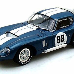 1965 Shelby Cobra Daytona Coupe #98, Blue w/ White Stripes - Shelby SC130 - 1/18 Scale Diecast Model Toy Car