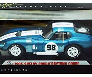 1965 Shelby Cobra Daytona Coupe #98, Blue w/ White Stripes - Shelby SC130 - 1/18 Scale Diecast Model Toy Car