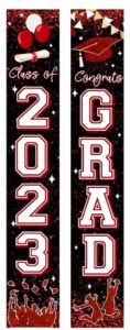 class of 2023 banner maroon graduation party decorations congrats grad banner hanging door porch signs for 2023 university and senior high school graduation decorations