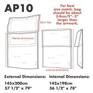 ARTPAKK | Protective Storage, Shipping, Packing | 57 1/16" x 78 3/4" - AP10 | Reusable, Waterproof & Acid-Free Lining | Large Framed Painting & Canvas Archival Portfolio | Eco Bubble Wrap Alternative