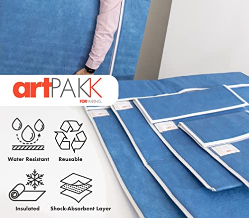 ARTPAKK | Protective Storage, Shipping, Packing | 57 1/16" x 78 3/4" - AP10 | Reusable, Waterproof & Acid-Free Lining | Large Framed Painting & Canvas Archival Portfolio | Eco Bubble Wrap Alternative