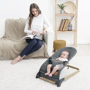 ANGELBLISS Baby Bouncer, Portable Bouncer Seat for Babies, Infants Bouncy Seat with Mesh Fabric, Natural Vibrations (Dark Grey)