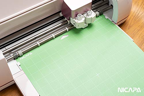 Nicapa 12x12 inch Standard Grip Cutting Mat for Cricut Maker 3/Maker/Explore 3/Air 2/Air/One (3 Pack) Standard Adhesive Sticky Green Quilting Replacement Cut Mats