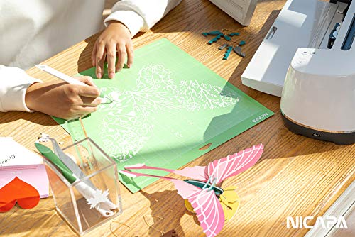 Nicapa 12x12 inch Standard Grip Cutting Mat for Cricut Maker 3/Maker/Explore 3/Air 2/Air/One (3 Pack) Standard Adhesive Sticky Green Quilting Replacement Cut Mats