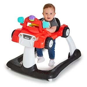 Kolcraft Tiny Steps Roadster-2-in-1 Infant and Baby Activity Push Walker Steering Wheel with Lights, Car Sounds, Music Seated or Walk-Behind for Baby Girl or Baby Boy - Racer Red