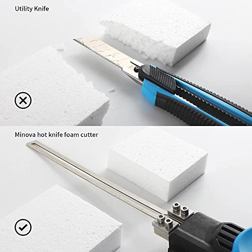 MINOVA Rotatable Hot Knife Foam Cutter Styrofoam Cutting Tool Kit Air Cooled 200W AC Hot Knife Cutter Foam Cutting Tool Kit (MX E)