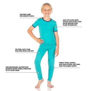 KicKee Pants Two-Piece Applique Pajama Set with Short Sleeves, I Love Mom Toddler Pajamas (Lotus I Love Mom - 4T)