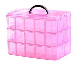 niceeshop(tm) 3 layer portable plastic nail art makeup container manicure storage boxes(random color)