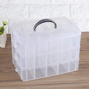 oleqe transparent storage box, clear plastic jewelry bead storage box container process organizer case tools’