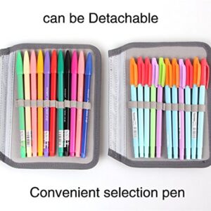 Pencil Case with 72 Pockets, Multi Layer Large Capacity Foldable Case Zippered Pen Bag with Zipper for Artists Students Office Crafts(Black)