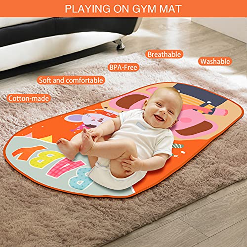 Baby Play Mat for Baby Gym Baby Play Gym Activity Floor Mat, Tummy Time Mat Toys Kick Piano Infant Baby Toys 3-6 Months 0-3 Months Newborn Baby Playmat Baby Activity Center Girl Boy Gifts