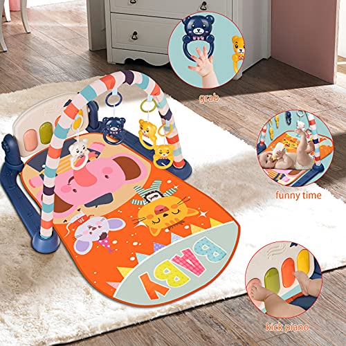 Baby Play Mat for Baby Gym Baby Play Gym Activity Floor Mat, Tummy Time Mat Toys Kick Piano Infant Baby Toys 3-6 Months 0-3 Months Newborn Baby Playmat Baby Activity Center Girl Boy Gifts