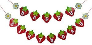 strawberry birthday garland banner – 6 ft