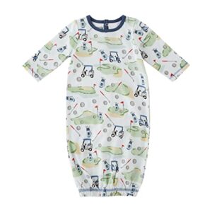 mud pie baby boy golf gown, cotton, green, 0-3 months