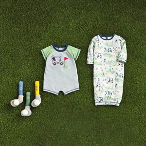 Mud Pie Baby Boy Golf Gown, Cotton, Green, 0-3 Months