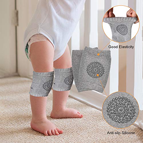 TORASO Baby Head Protector & Baby Knee Pads for Crawling,Infant Safety Helmet & Walking Baby Helmet，for Age 6-36 Months, Gray Zoo(A)