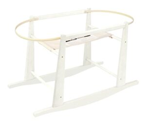 jolly jumper rocking wooden moses basket stand, antique white