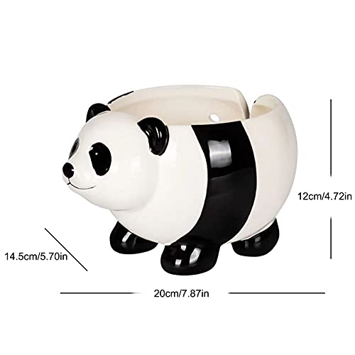 LPAYOK Cute Panda Ceramic Yarn Bowl, Knitting Yarn Bowls with Holes, Bowl Holder Yarn Storage Bowl Perfect for DIY Craft Knitting Crocheting 6x3